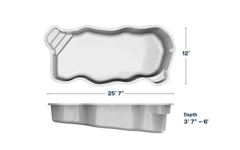 Key West 12' x 25' 7″ Model Pool | Latham Pool