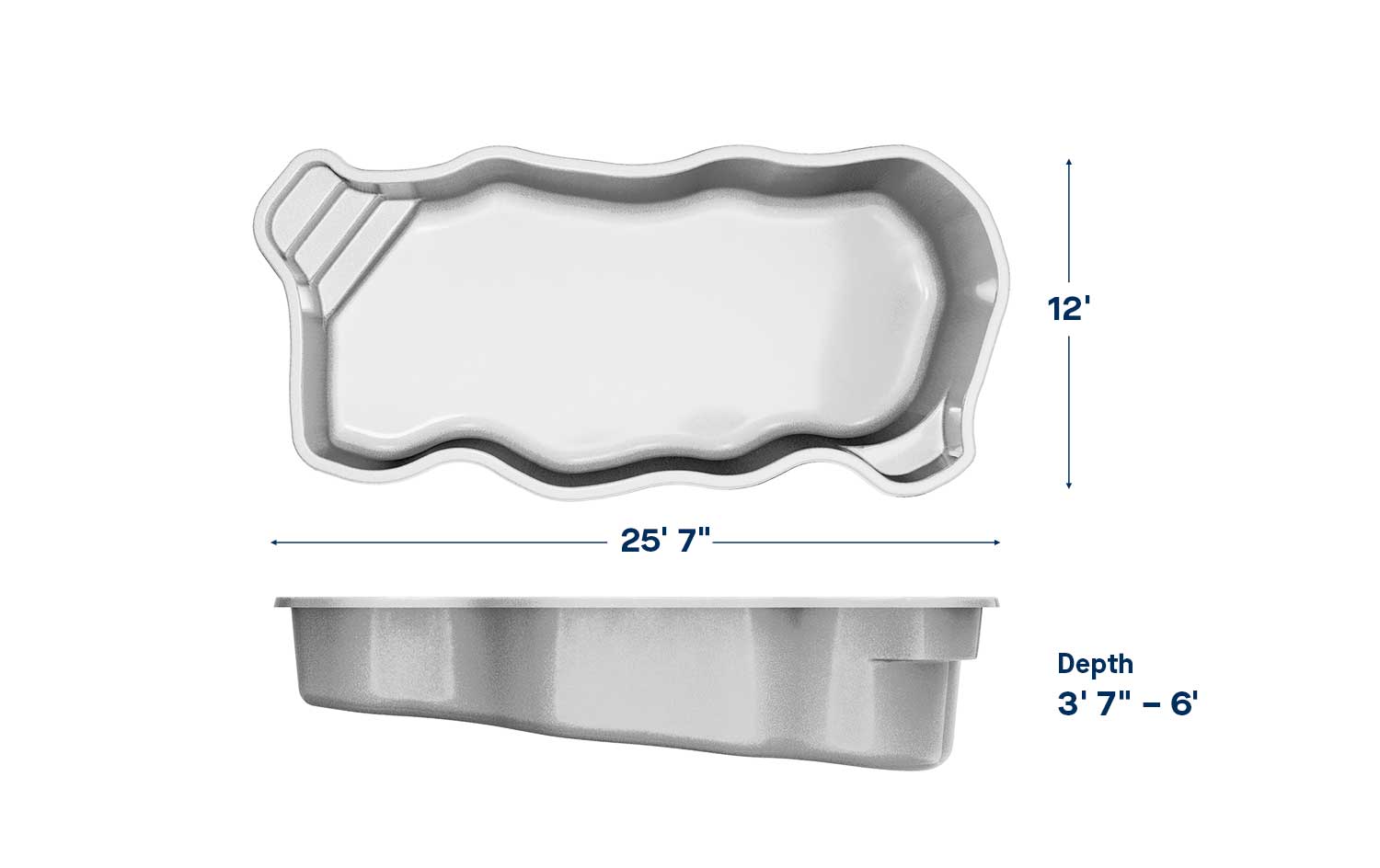 Key West 12' x 25' 7″ Model Pool | Latham Pool