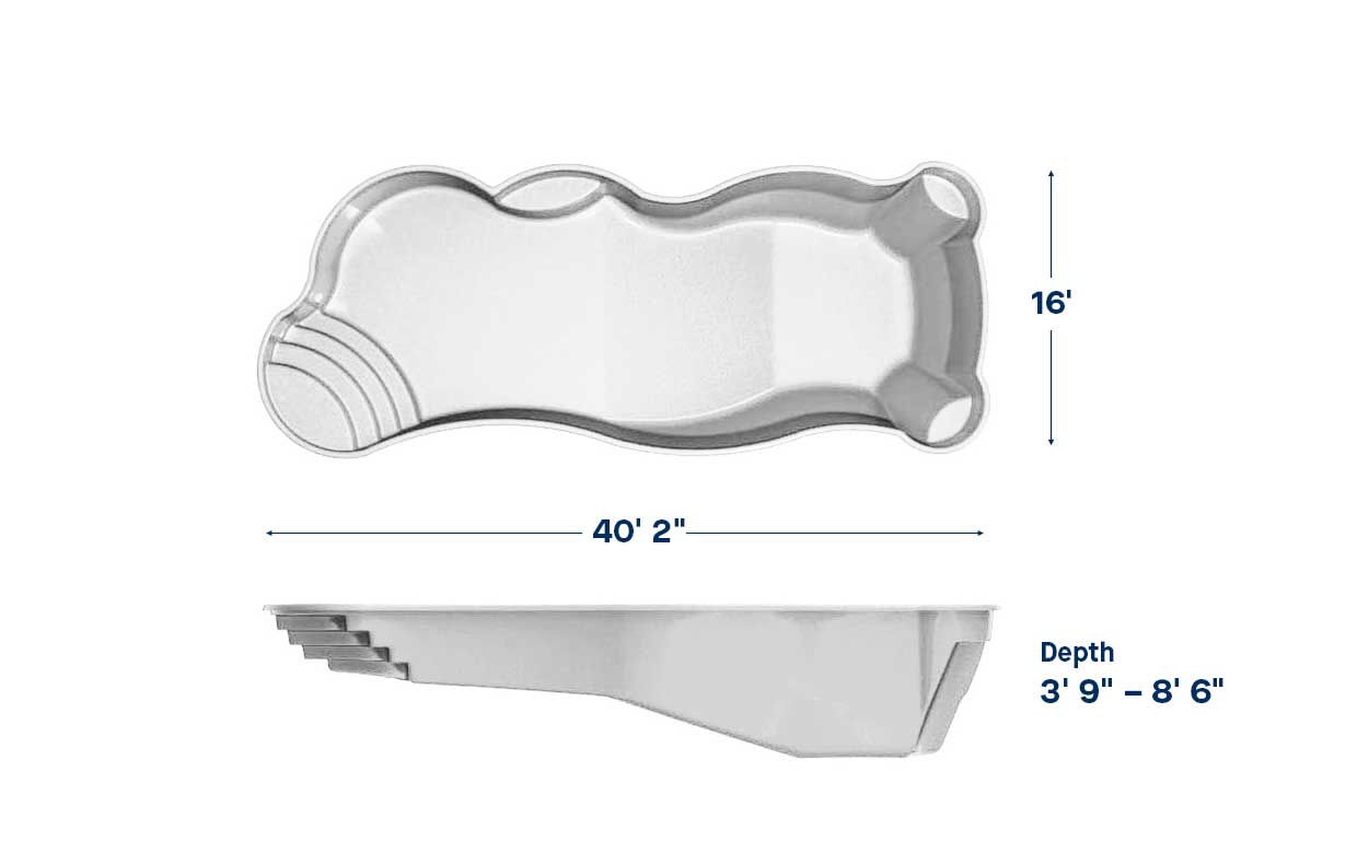 Synergy Grand 16' x 40' 2" Model Pool | Latham Pool