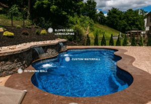 Building an Inground Pool on a Slope or Hill - Latham Pool