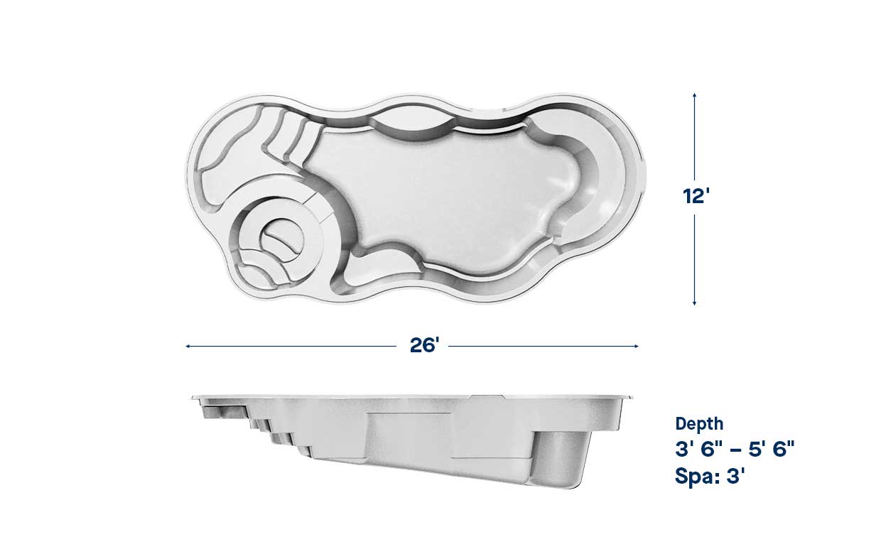 Bermuda 12' x 26' Deluxe Model Pool | Latham Pool